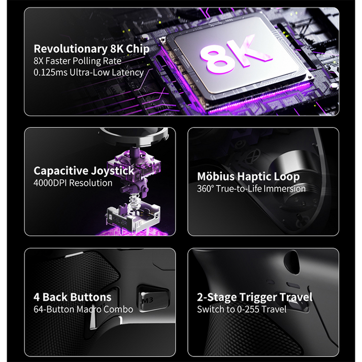 PXN P5 8K Gaming Controller – 8K Resolution, Hall‑Stick, PC/Switch ...