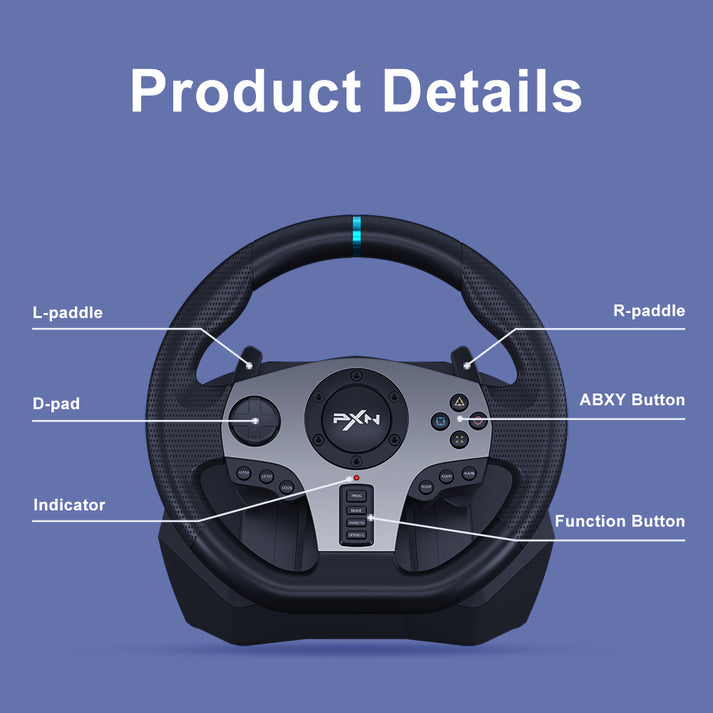 PXN V9 Gaming Wheel Bundle – 270/900° Steering for PC/PS4/Xbox – PXN ...