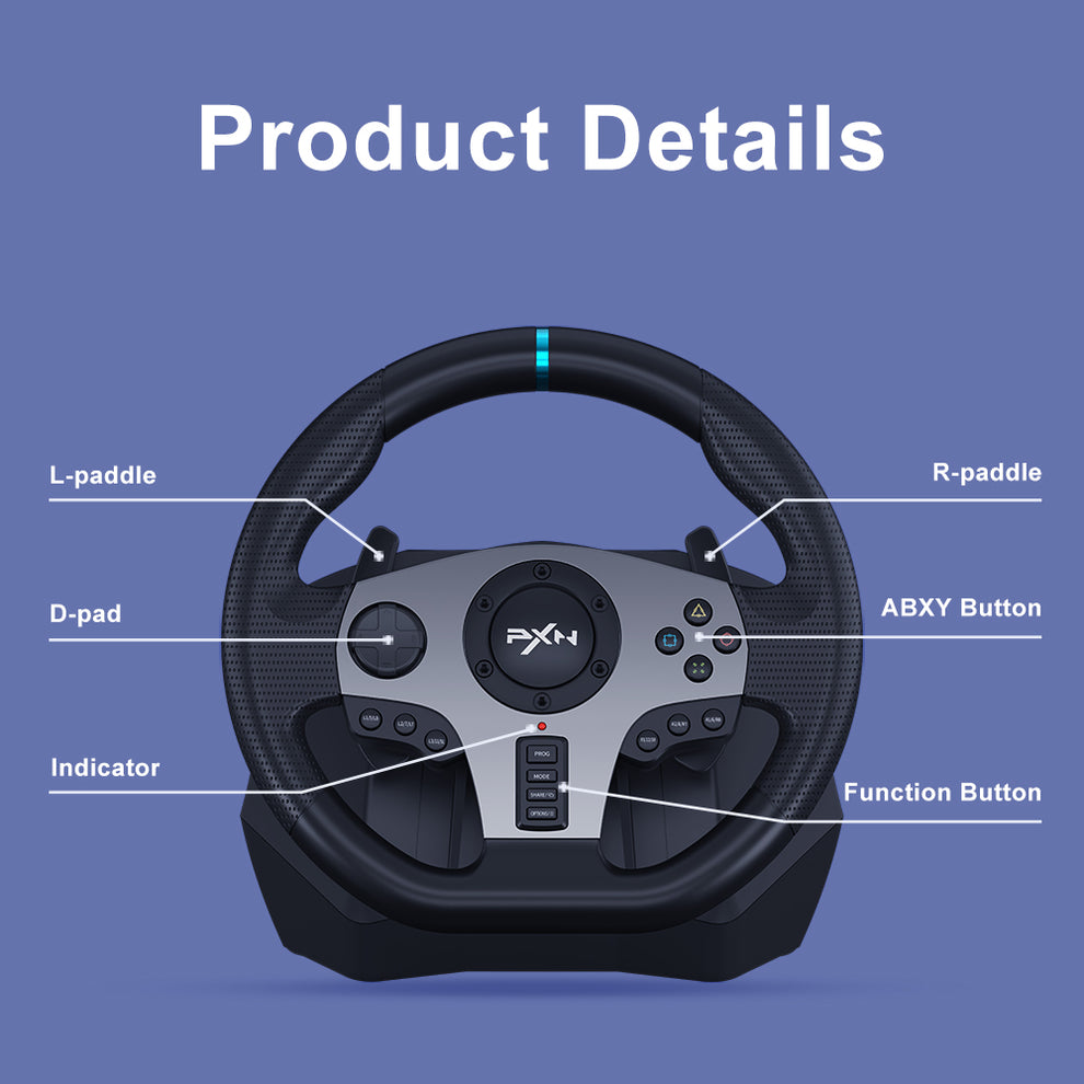 PXN V9 Gaming Wheel Bundle – 270/900° Steering for PC/PS4/Xbox – PXN ...
