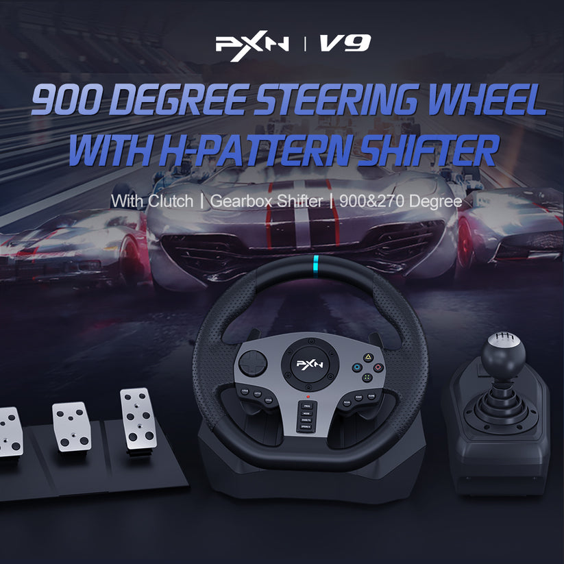 PXN V9 Gaming Wheel Bundle – 270/900° Steering for PC/PS4/Xbox – PXN ...