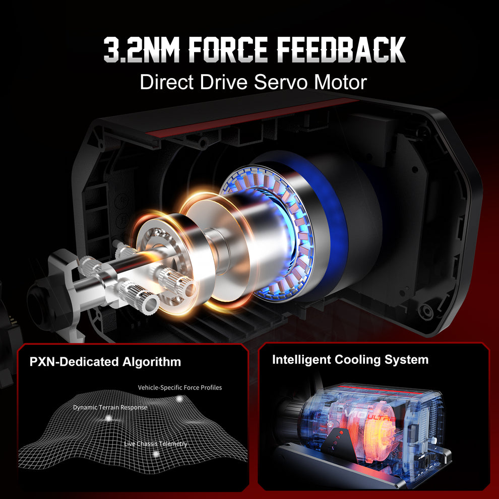PXN V10 Ultra Racing Wheel – 3.2 Nm Dual‑Motor Direct‑Drive FFB – PXN ...