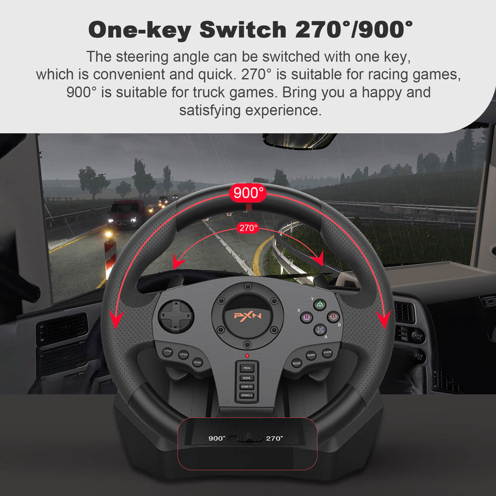 PXN V900 Steering Wheel – 270°/900° Rotation for PC/PS4/Xbox – PXN Official