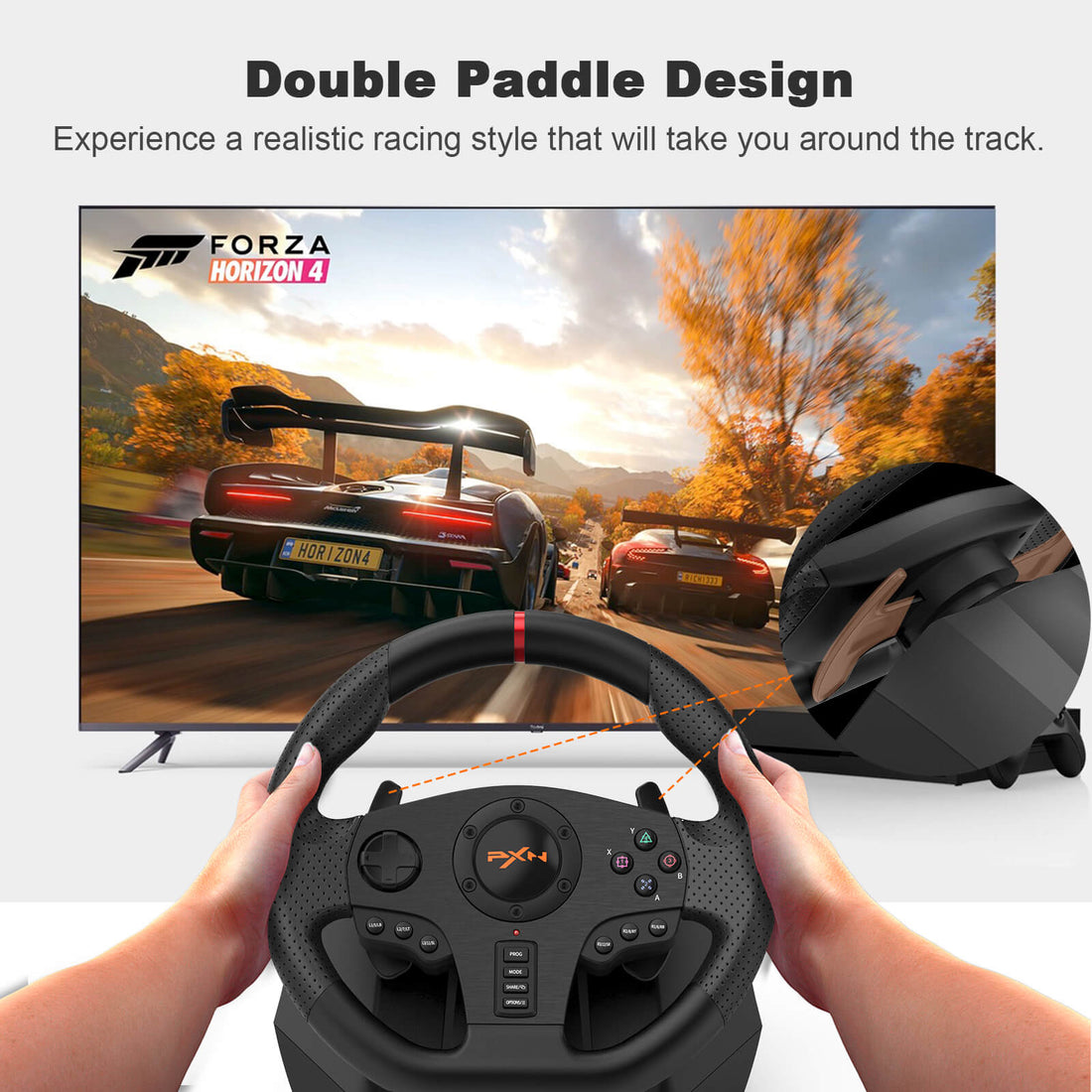 PXN V900 Steering Wheel – 270°/900° Rotation for PC/PS4/Xbox – PXN Official