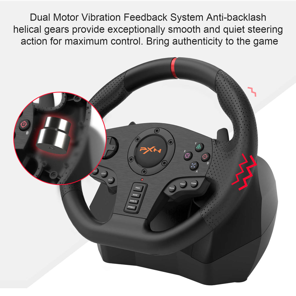 PXN V900 Steering Wheel – 270°/900° Rotation for PC/PS4/Xbox – PXN Official