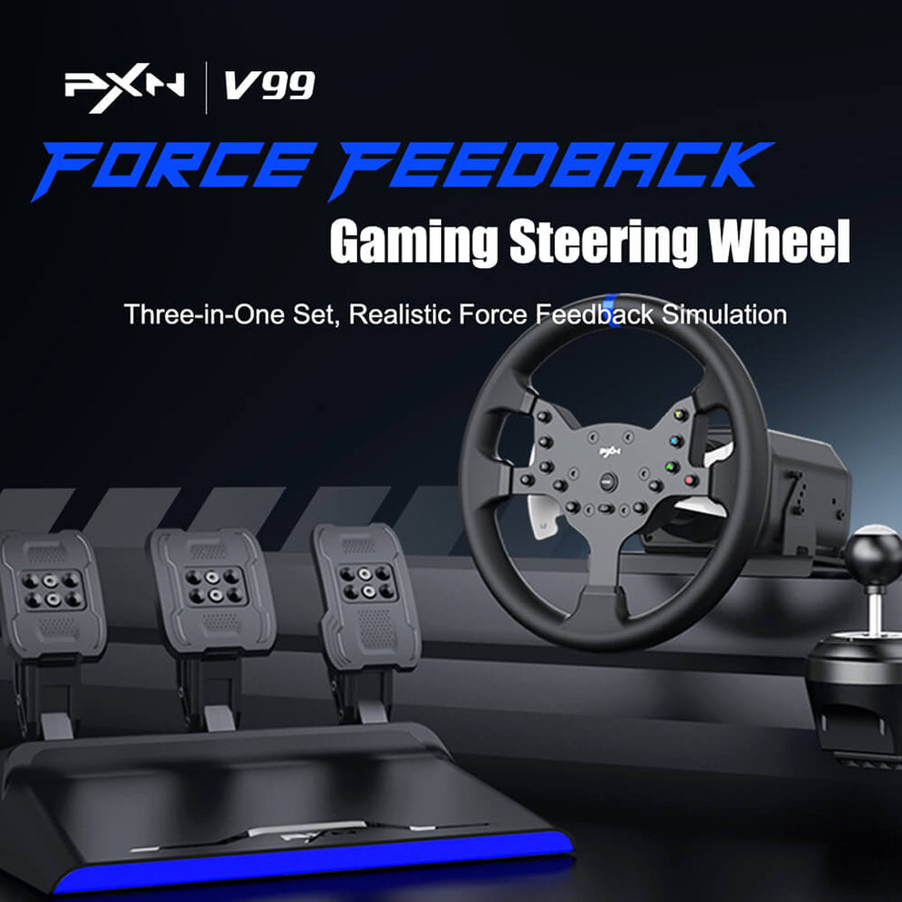 PXN V99 Racing Wheel – 3.2 Nm Dual‑Motor FFB for PC/PS4/Xbox – PXN Official